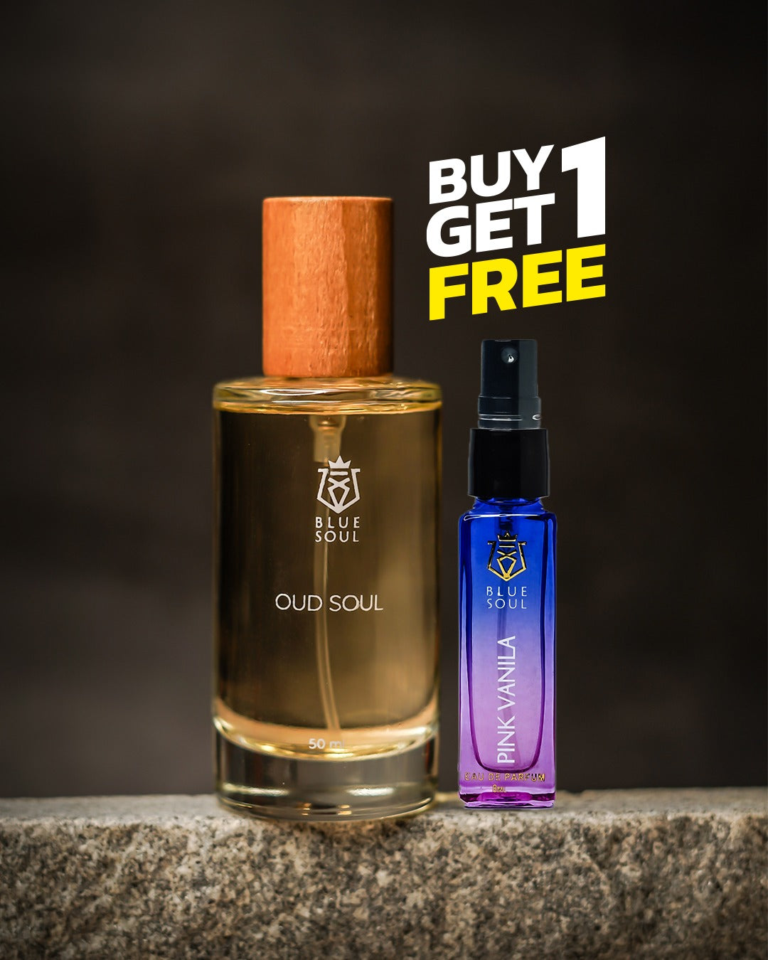 Blue Oud (50 ml) + Pink Vanilla (8 ml) Premium Perfume Buy 1 Get Offer – BLUE SOUL